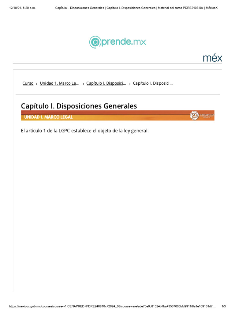 Capítulo I. Disposiciones Generales - Capítulo I. Disposiciones Generales - Material Del Curso ...