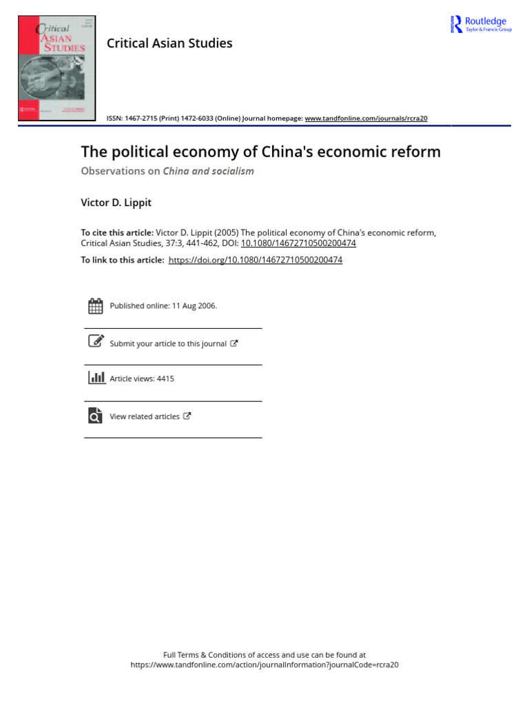The Political Economy of China S Economic Reform | PDF