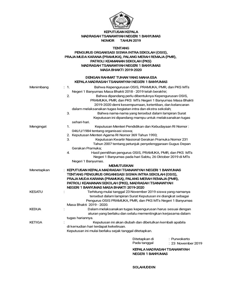 SK OSIS 2019 oke | PDF