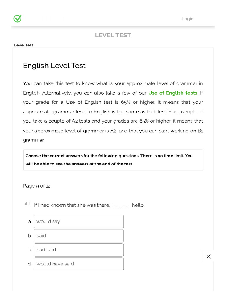 Level Test Test English - PDF 9 | PDF