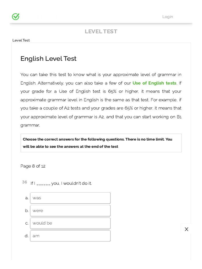 Level Test Test English - PDF 8 | PDF