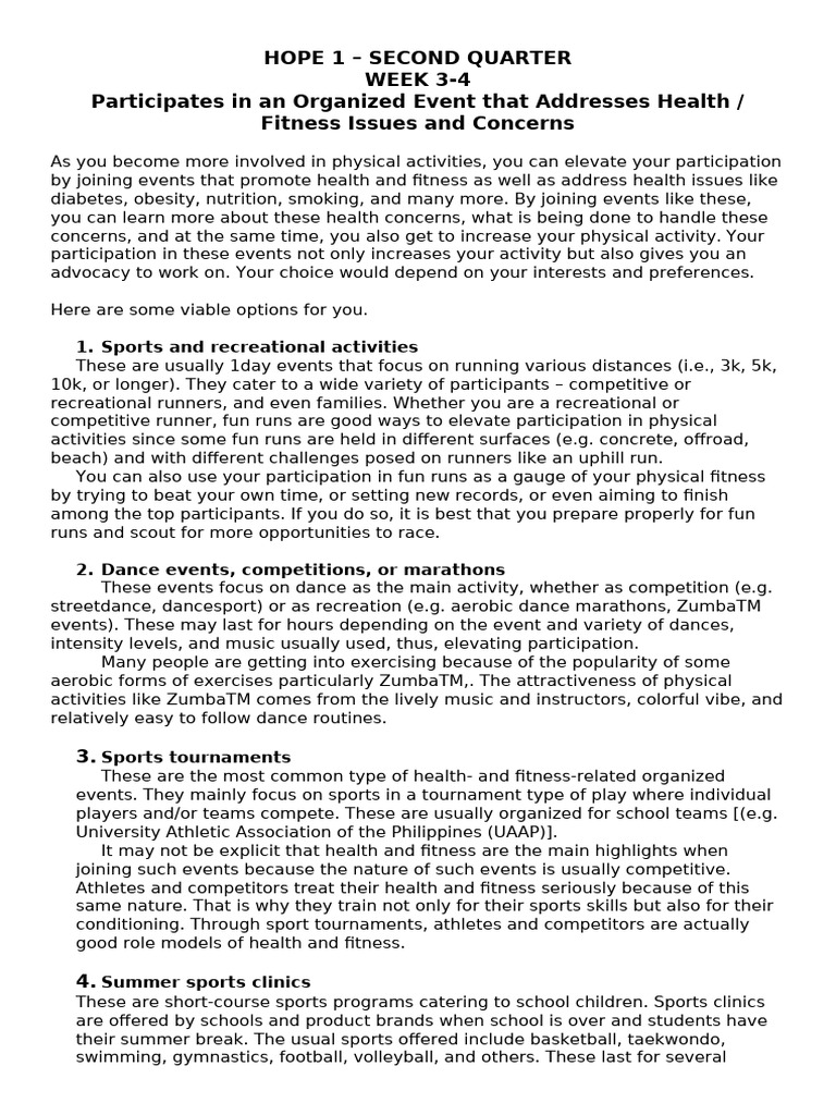 HOPE 1 Lectures - Activity 2. 3 4 | PDF