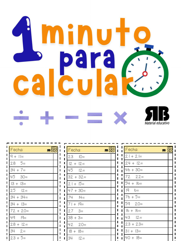 Un Minuto para Calcular | PDF | Métodos e Materiais de Ensino