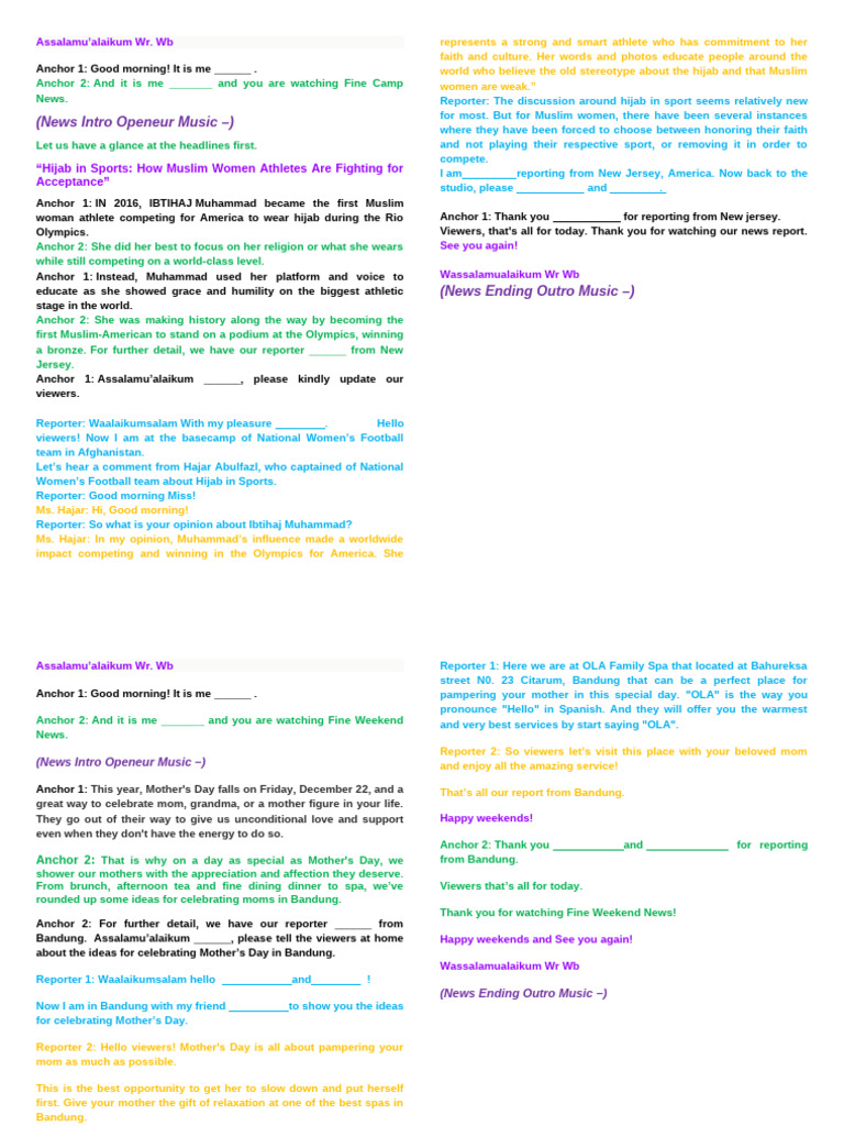 Kumpulan - News Report - 4th&5th Grade Level (New) | PDF