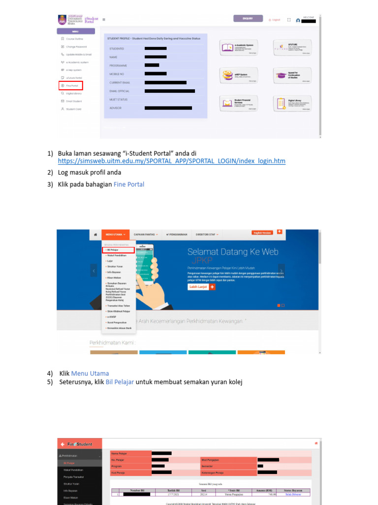 Panduan Membayar Yuran Kolej | PDF