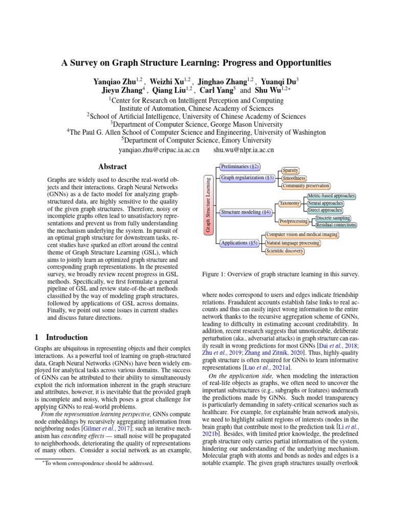 ![2022 IJCAI]A Survey on Graph Structure Learning- Progress and Opportunities | PDF