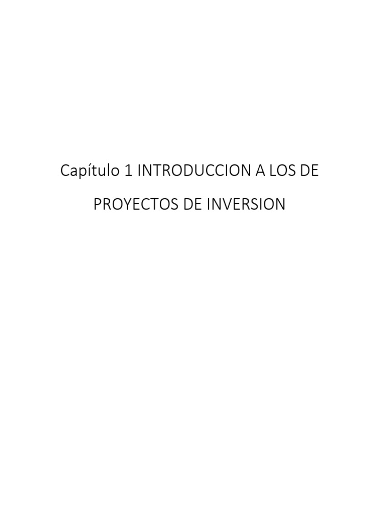 ELABORACION Y EVALUACION DE PROYECTOS DE INVERSION | PDF