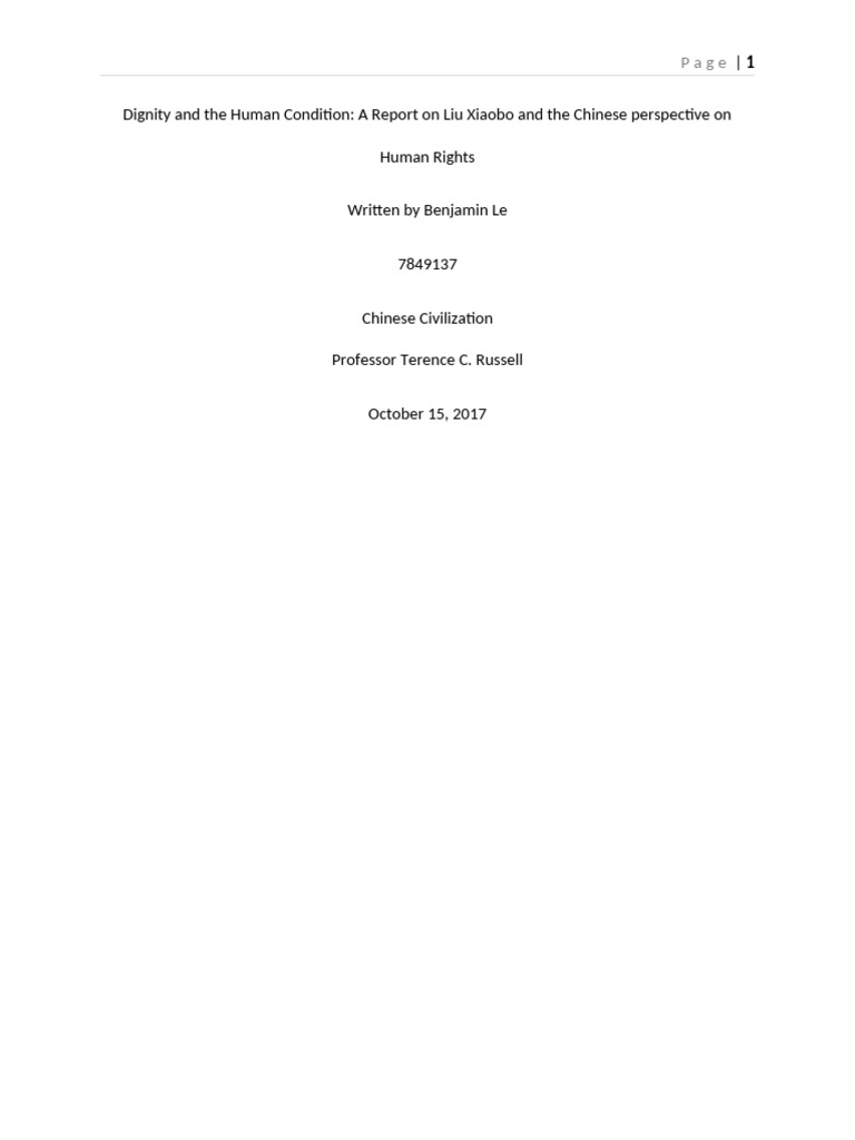 Liu Xiaobo Report | PDF