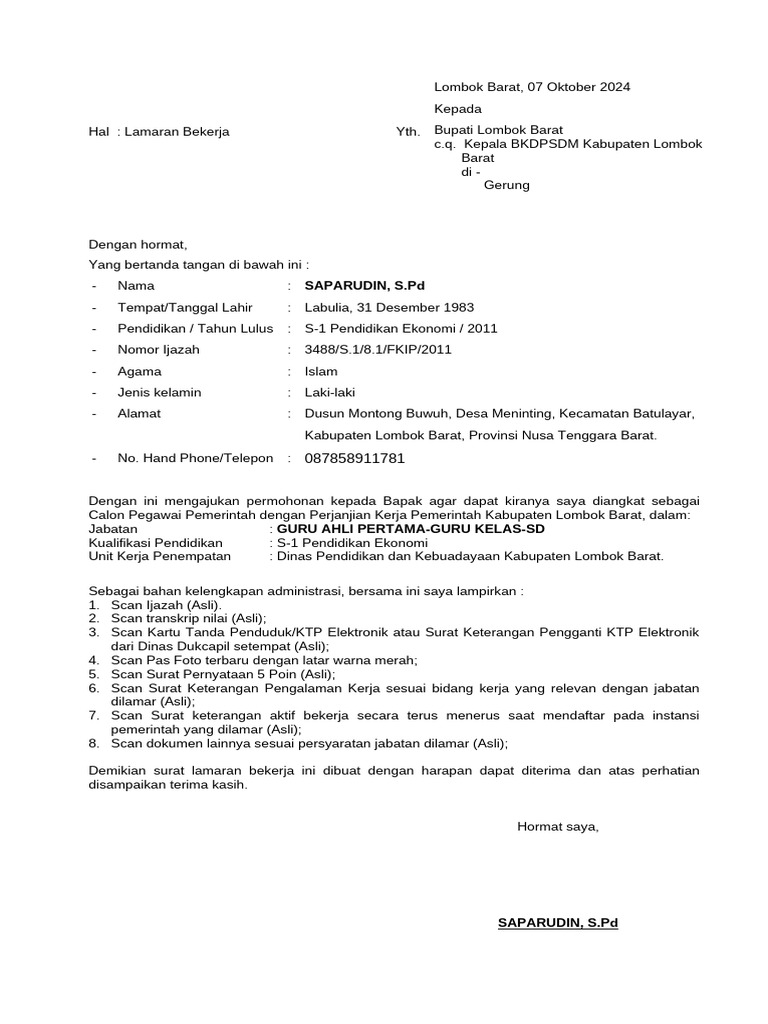 Lampiran Pengumuman Surat | PDF