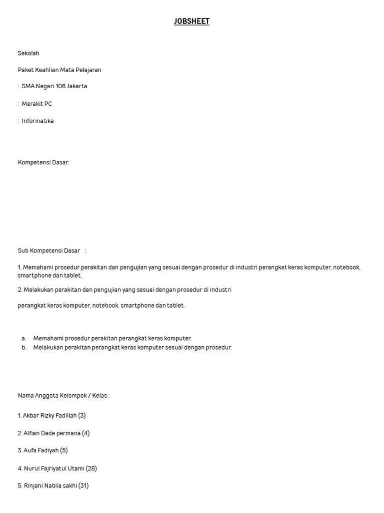 Jobsheet Perakitan Komputer-1 (1) .Docx - 20241011 - 125501 - 0000 | PDF