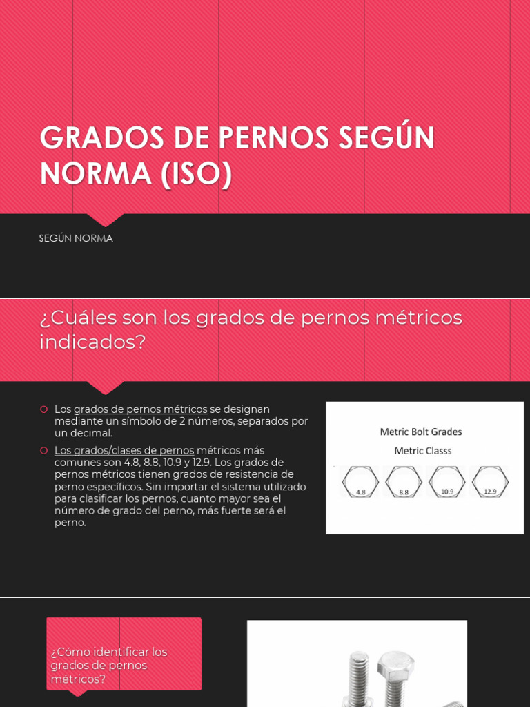 Grados de Pernos Según Norma (Iso) | PDF