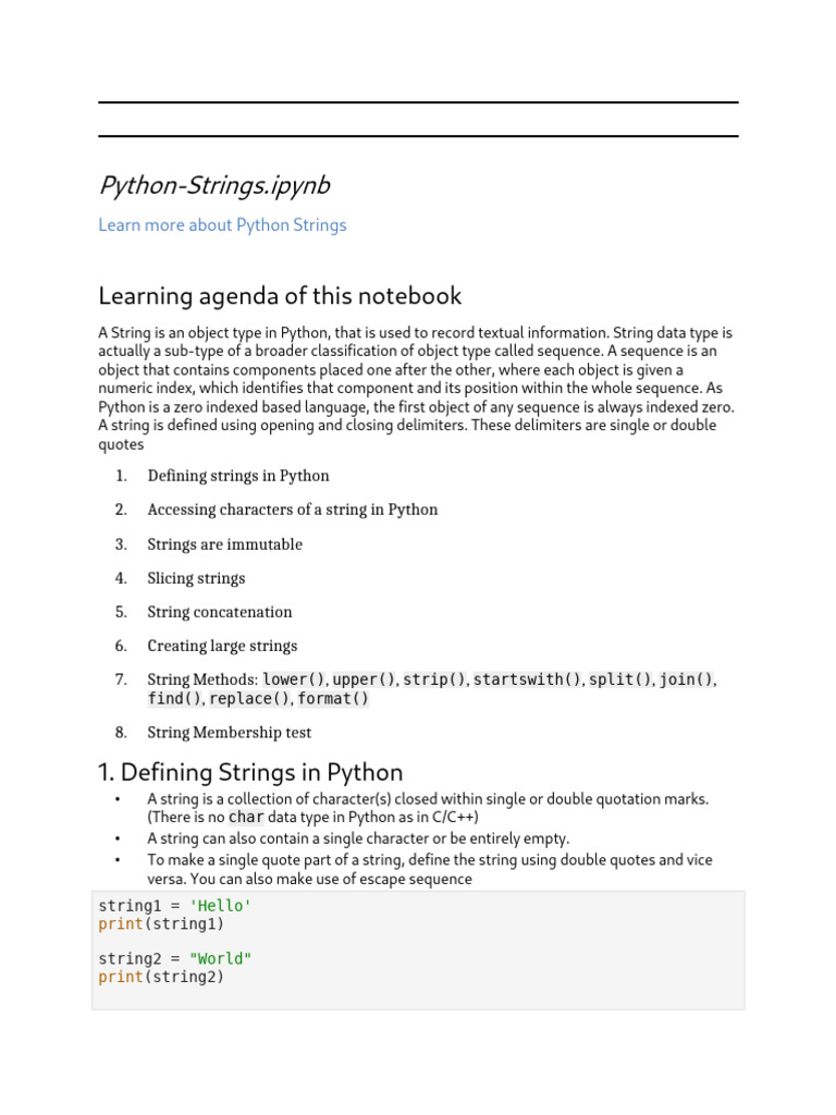Python 4 Strings | PDF