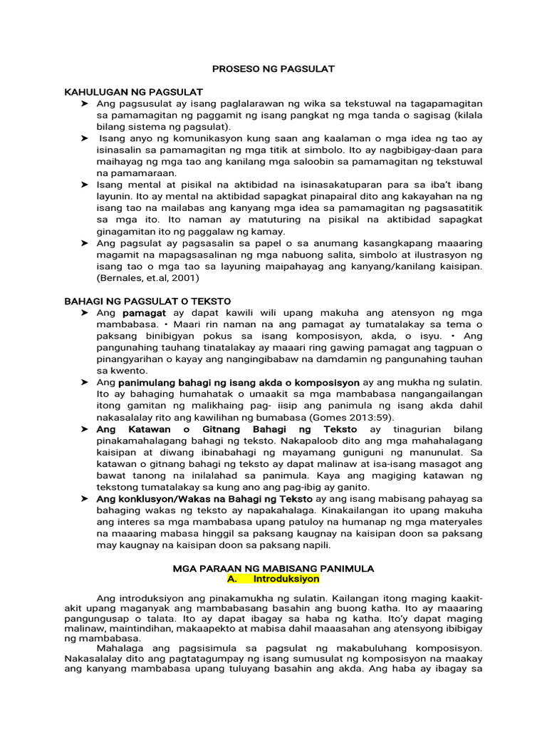Malikhaing Pagsulat Lesson 1 | PDF
