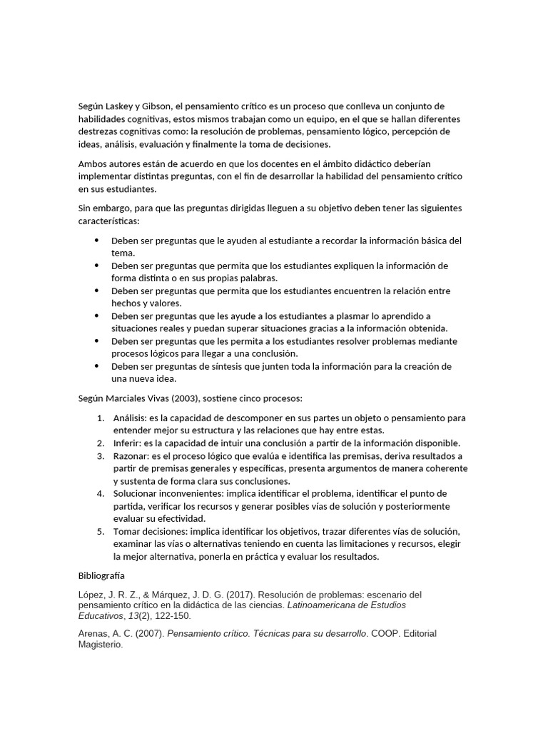 Según Laskey y Gibson | PDF