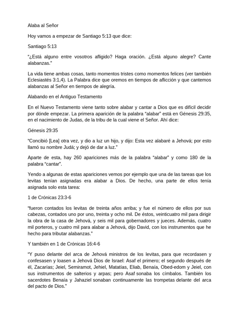 Alaba Al Señor | PDF | Salmos | Religión y espiritualidad