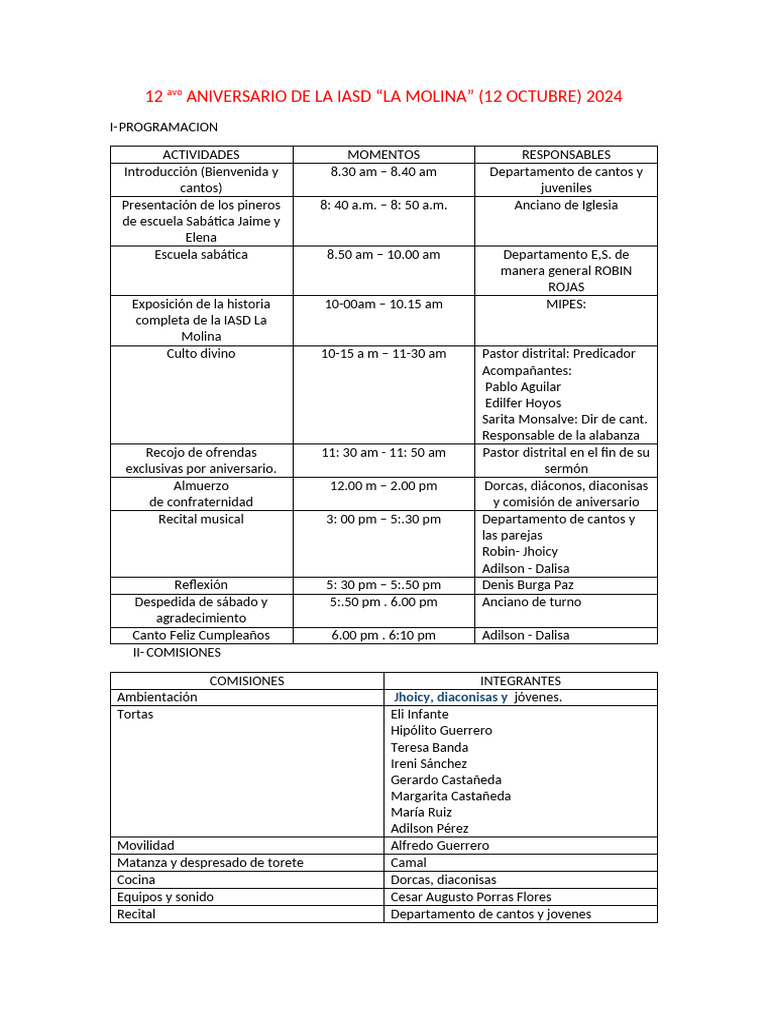 12 Avo ANIVERSARIO DE LA IASD | PDF