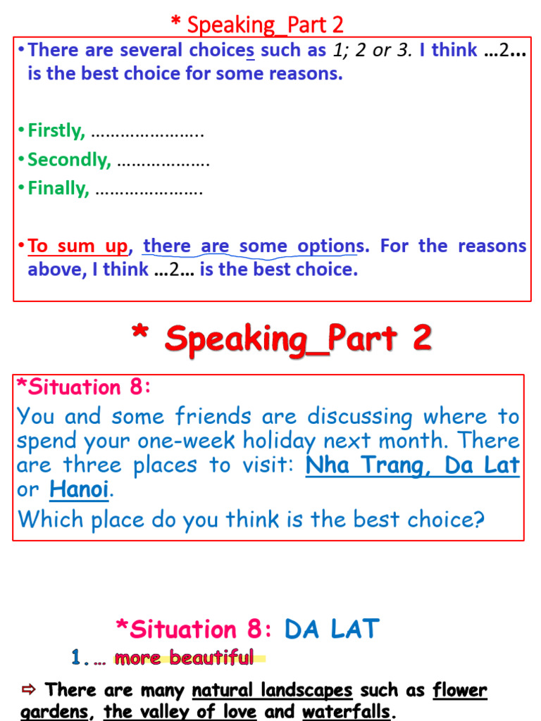 PPT Speaking_Part 2_Situations 8-10 28.8.24 | PDF