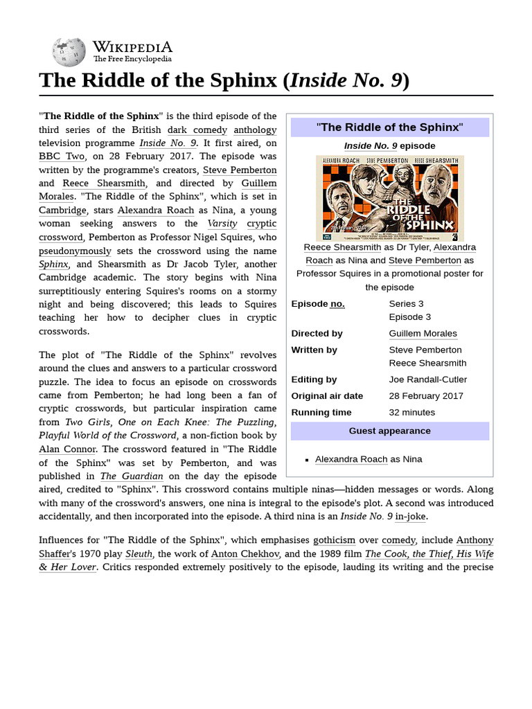 The_Riddle_of_the_Sphinx_(Inside_No._9) | PDF