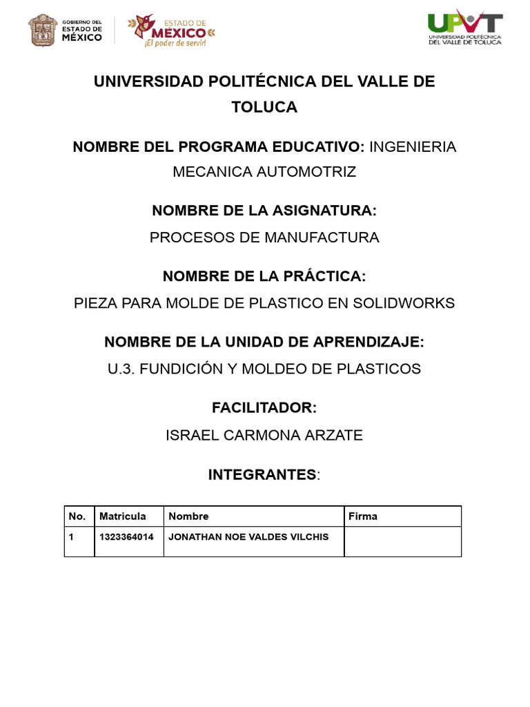 Practica U.3. - Procesos de Manufactura | PDF | Informática | Tecnología