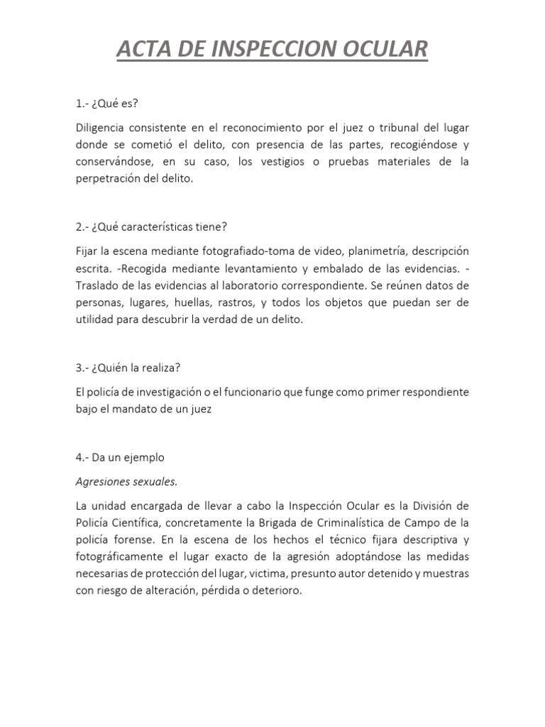 Acta de Inspeccion Ocular | PDF
