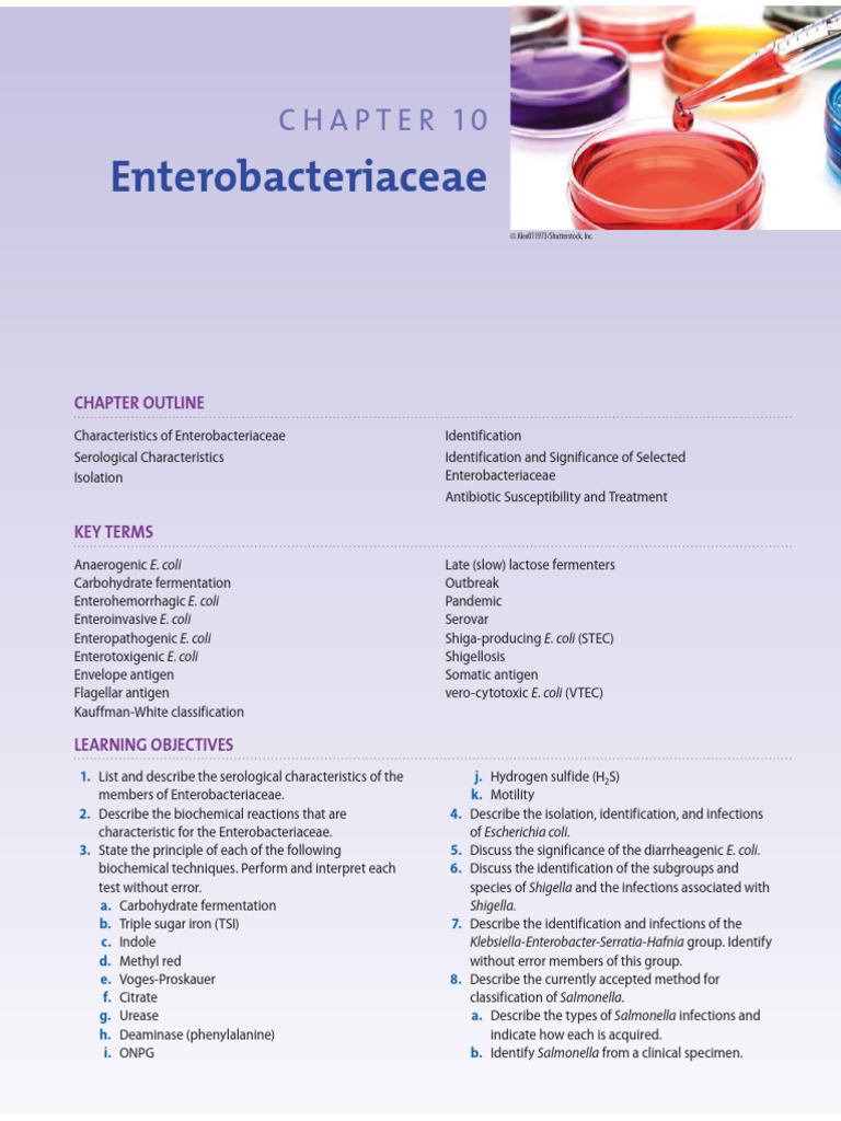 CHAPTER 10: Enterobacteriaceae | PDF