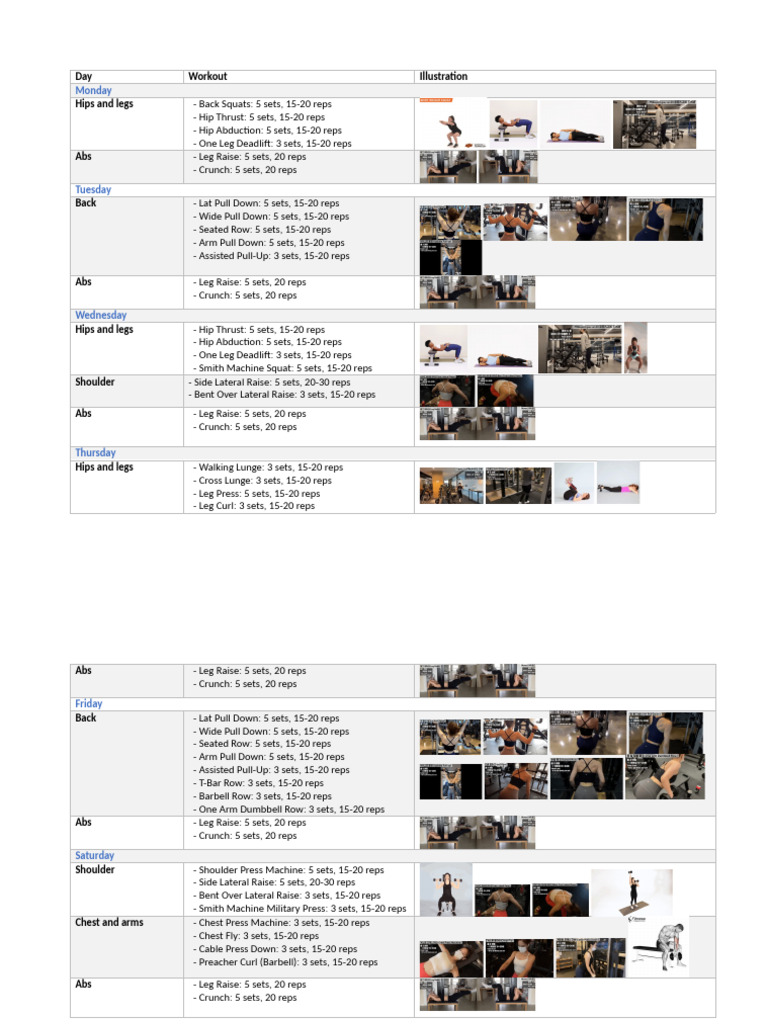 Workout Schedule | PDF