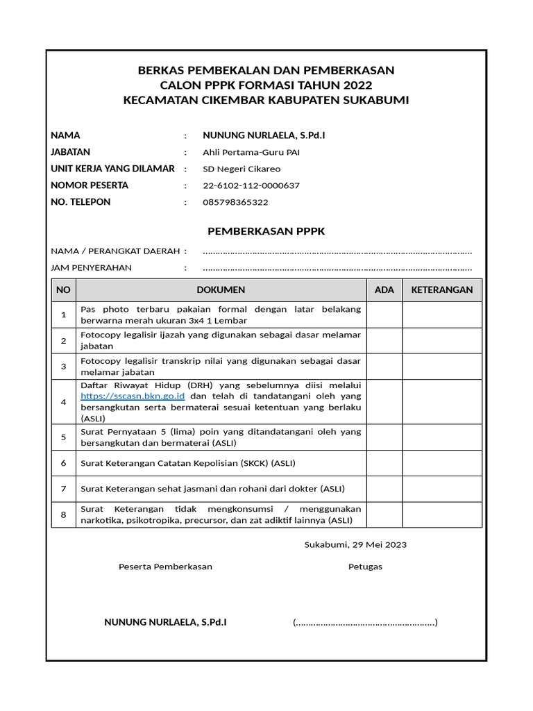 Cover Pemberkasan | PDF