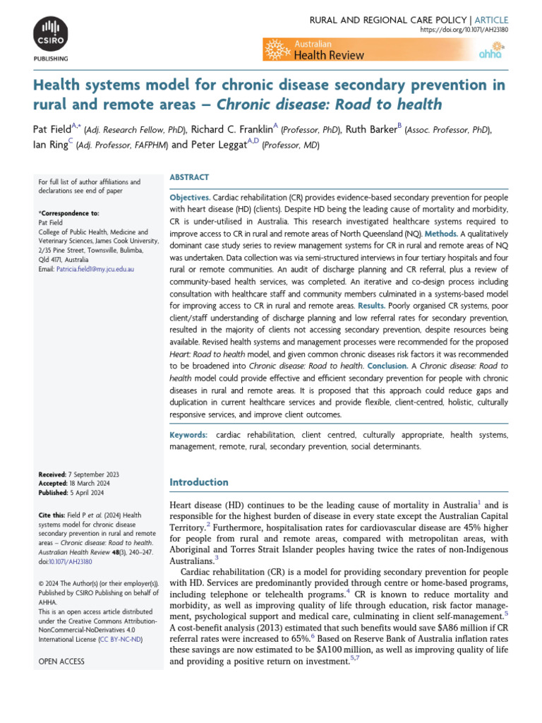 Healrh System Model For Chronic Diseases | PDF