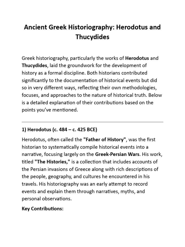 Ancient Greek Historiography | PDF