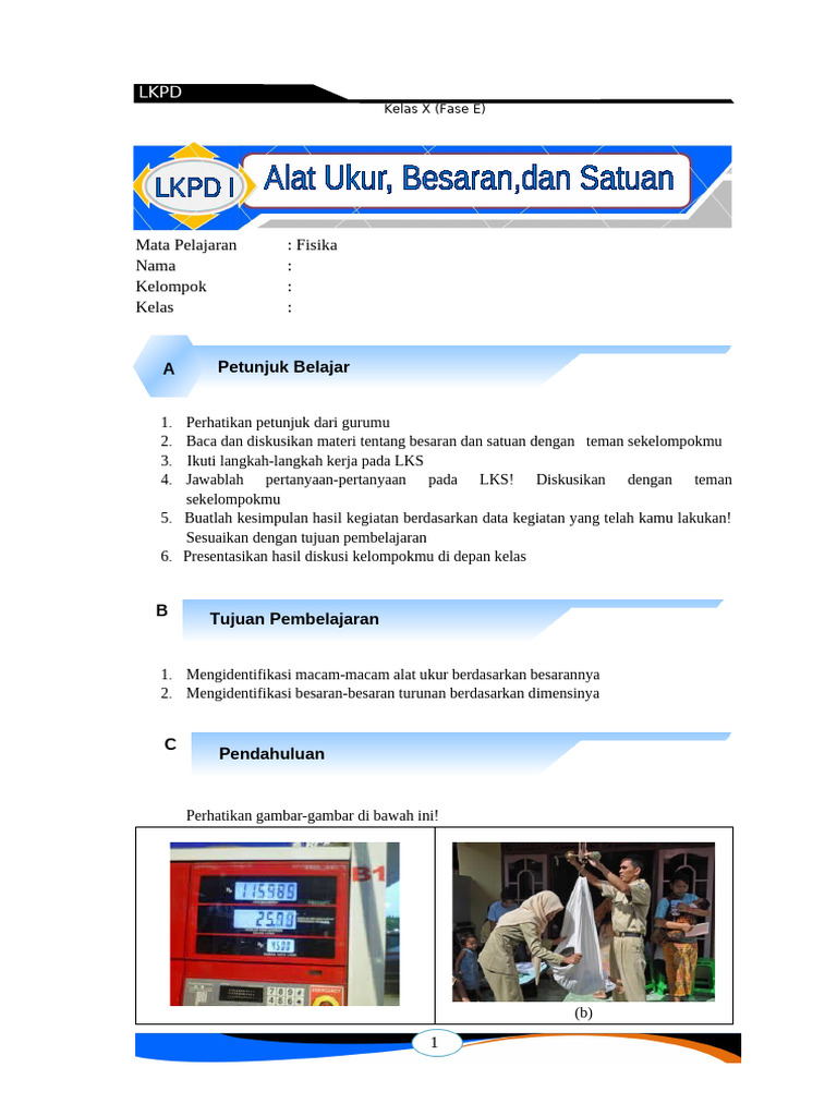 LKPD 1 Pengukuran | PDF