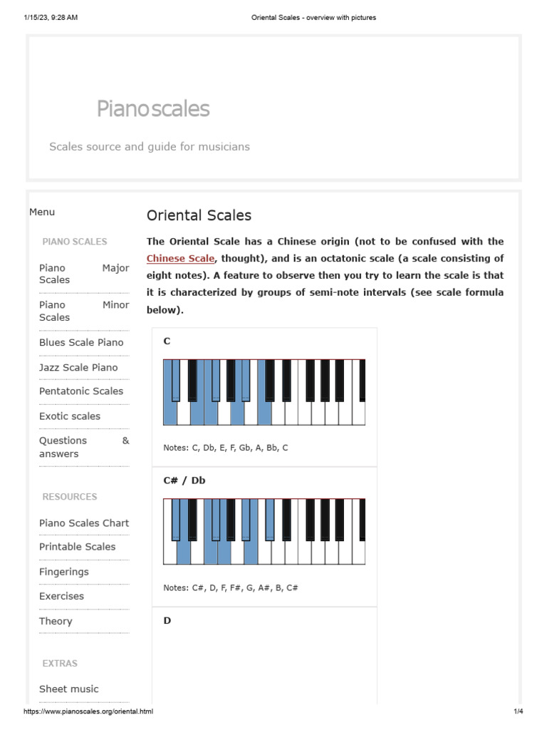 Oriental Scales - Overview With Pictures | PDF