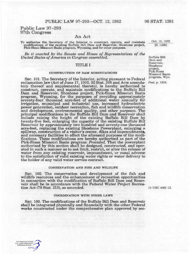 1982 - Southern Arizona Water Rights Settlement | PDF