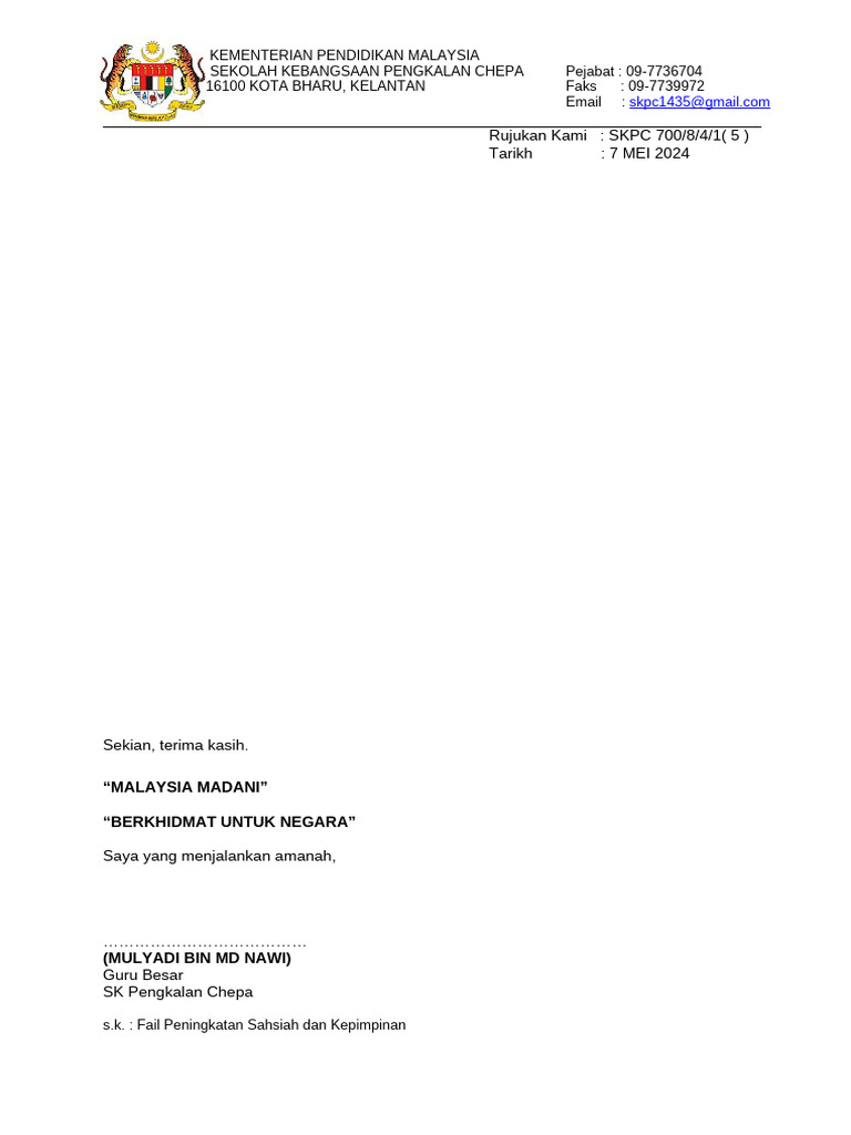 Letterhead Surat Terkini 2024 | PDF