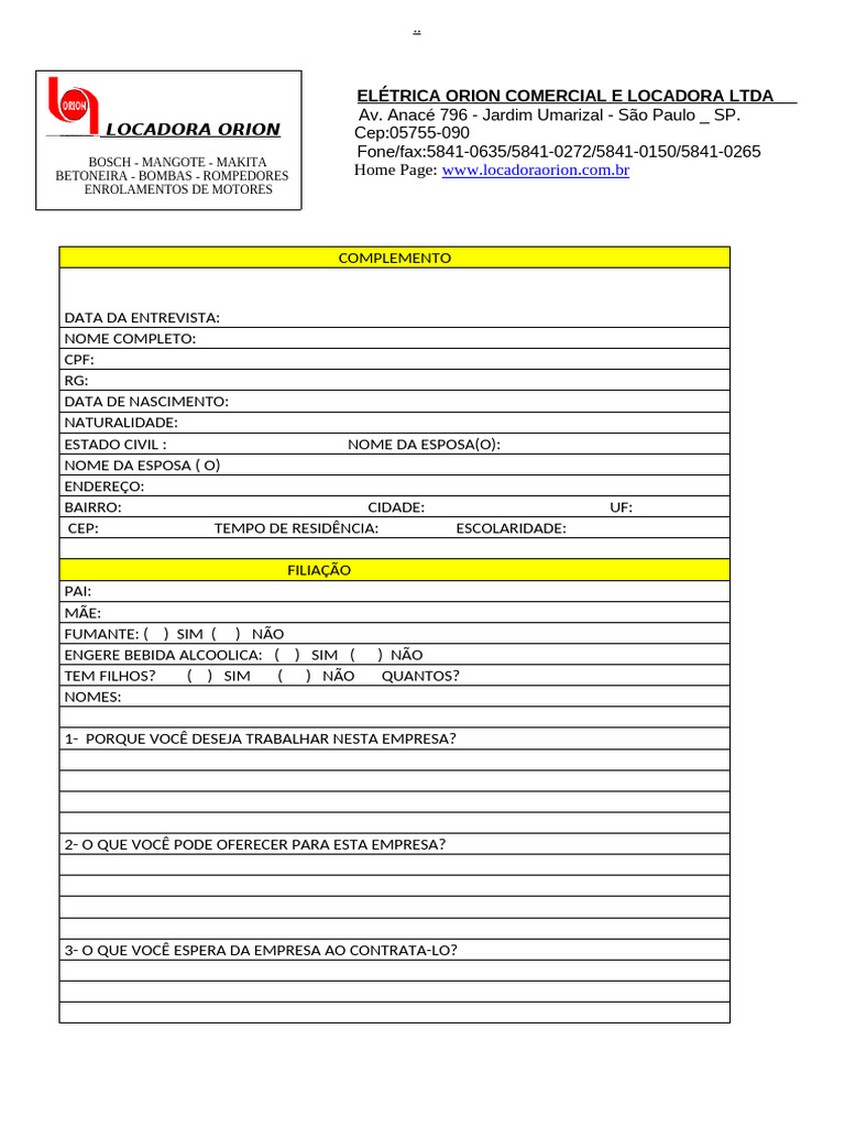 Complemento de Ficha | PDF