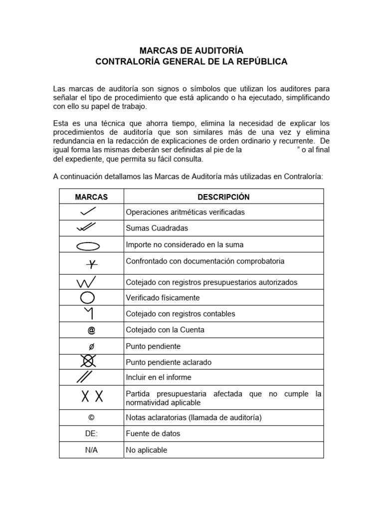 Marcas de Auditoría en Contraloría | PDF | Negocios