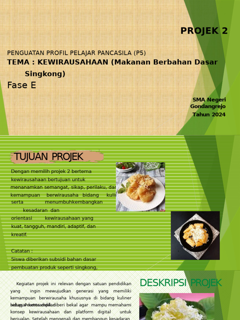 Modul P5 Tema KEWIRAUSAHAAN Semester 2 - Makanan Berbahan Dasar ...