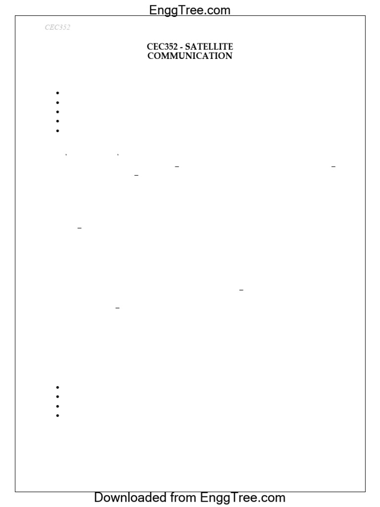 CEC352 Satellite Communication Lecture Notes 2 | PDF