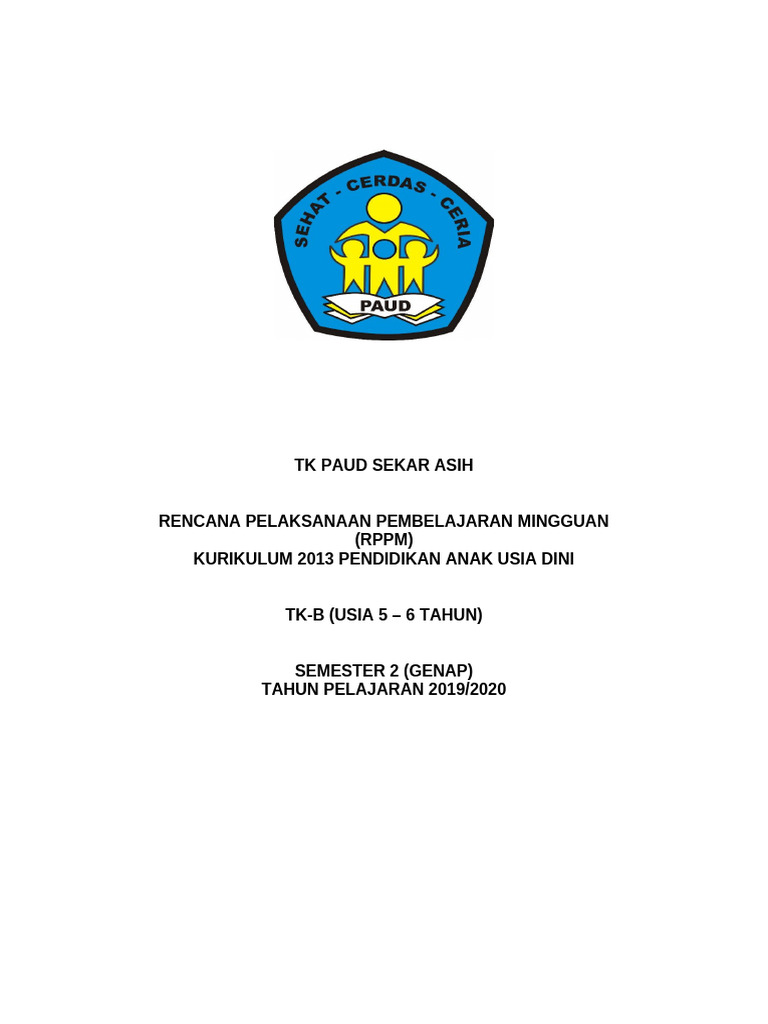 RPPM TK B 5-6 Tahun K13 Semester 2 | PDF