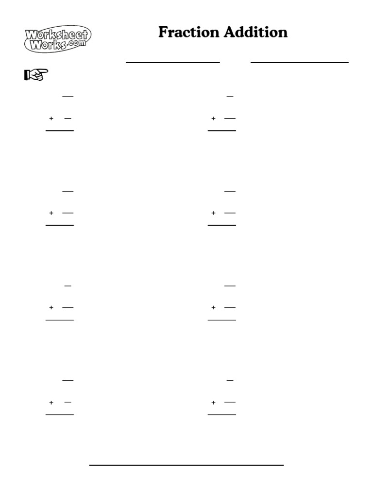 WorksheetWorks Fraction Addition 3 | PDF | Mathematical Objects ...