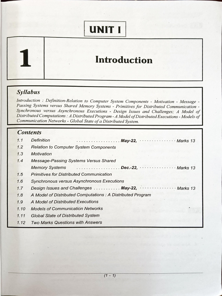 Distributed Computing UNIT-1 | PDF
