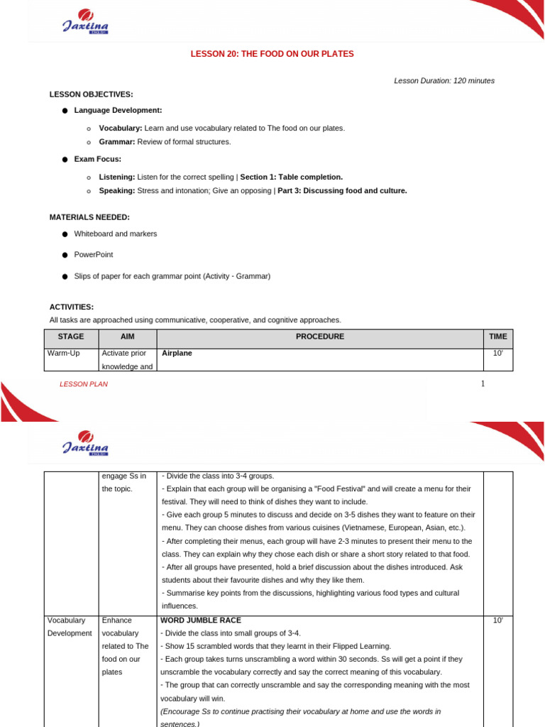 (FO LP) Lesson 20 Draft | PDF