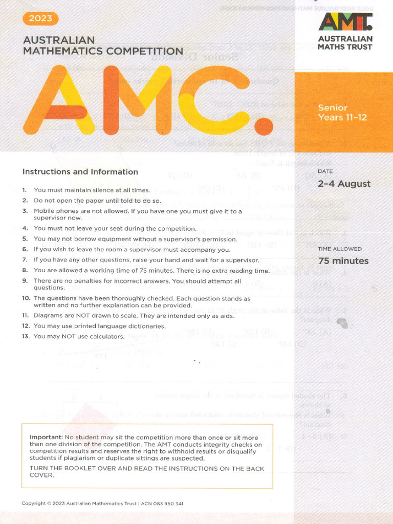 AMC 2023 - Senior | PDF