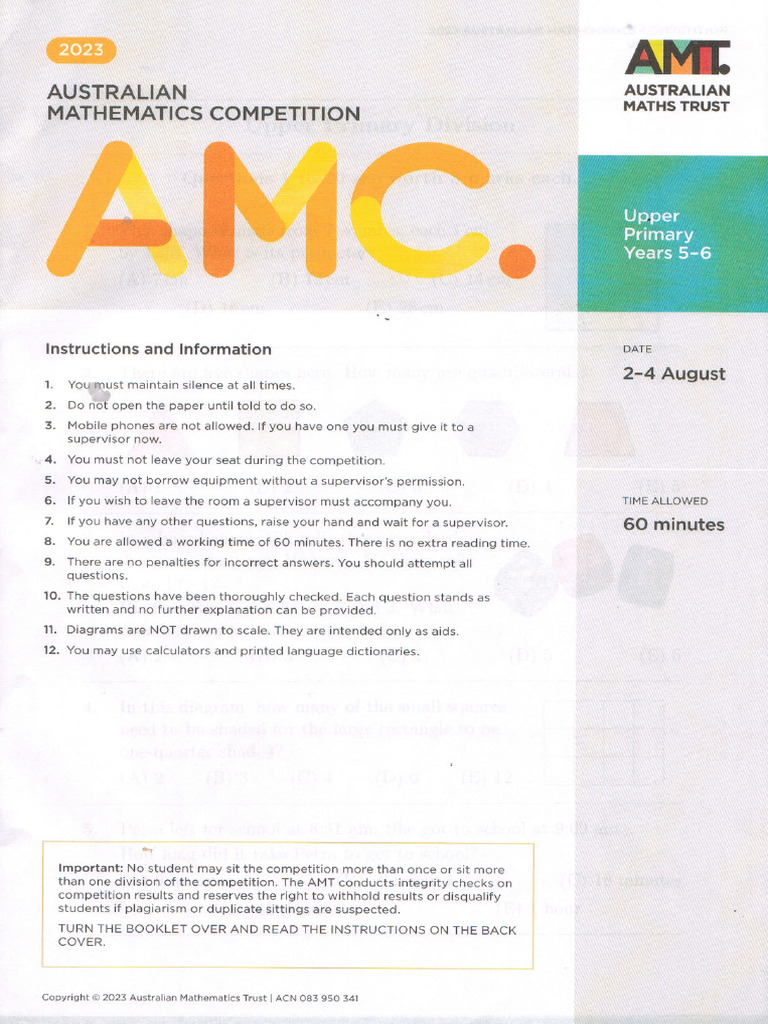 AMC 2023 - Upper Primary | PDF