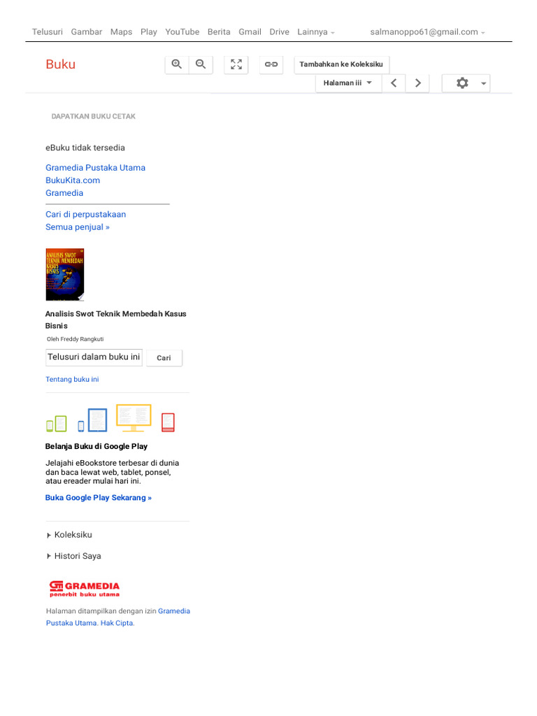 Rangkuti, F., 2015. Analisis SWOT - Membedah Kasus Bisnis. Jakarta - Gramedia Pustaka Utama. | PDF