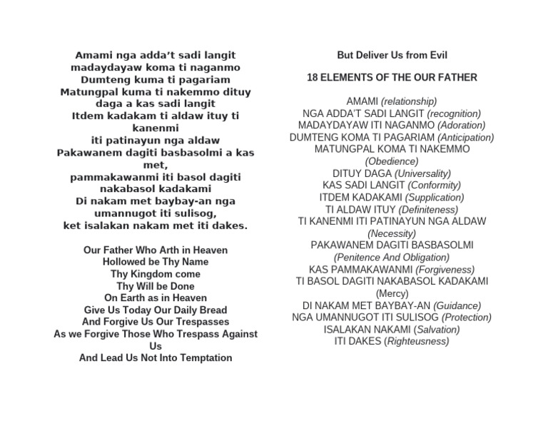 Our Father Elements | PDF