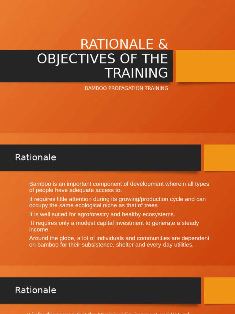 Bamboo Training Rationale and Objective | PDF