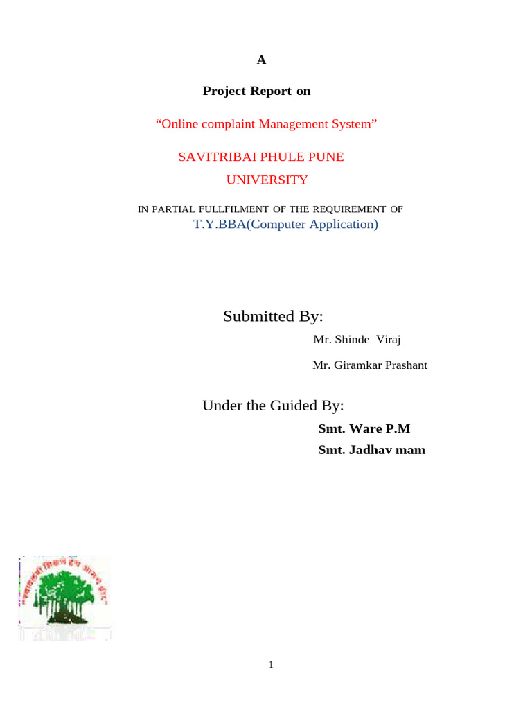 Online Complaint Register System | PDF