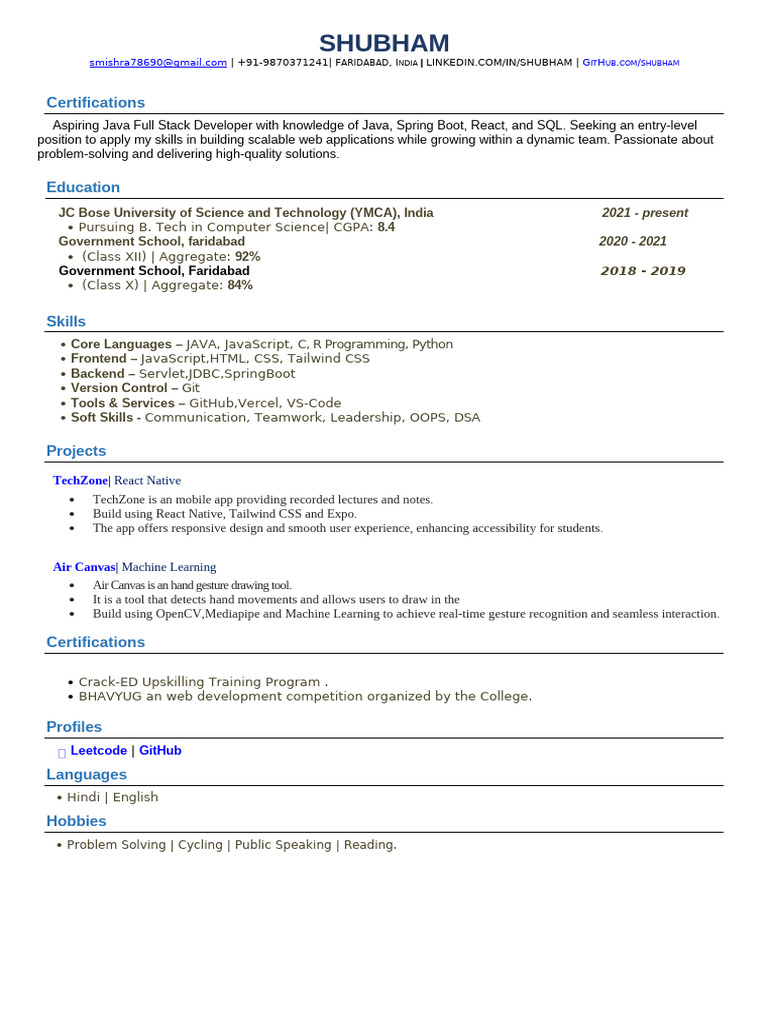 Resume 11 | PDF