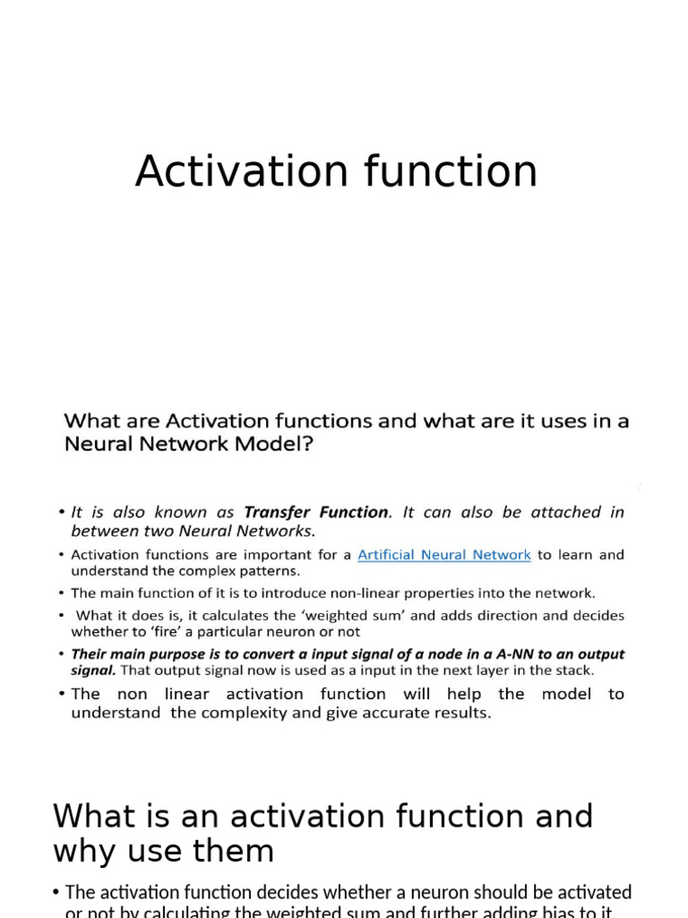 Activation Functions | PDF