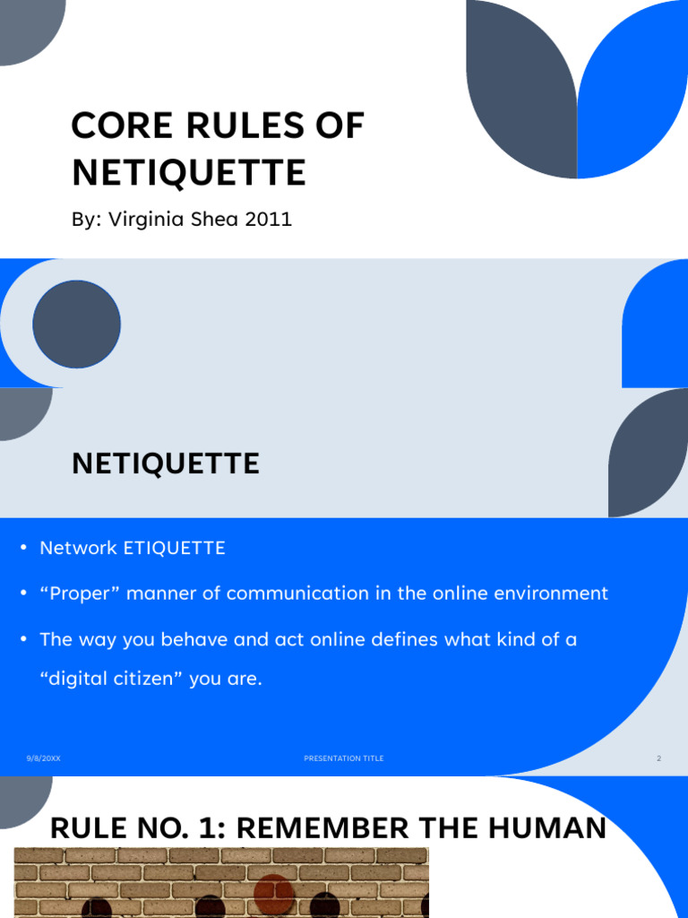 Core Rules of Netiquette | PDF